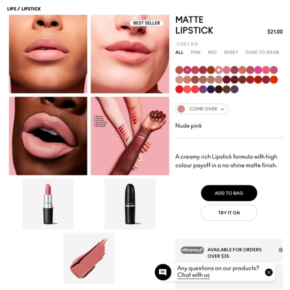 MAC Cosmetics | Makeup | Mac Rouge Lvres Come Over | Poshmark